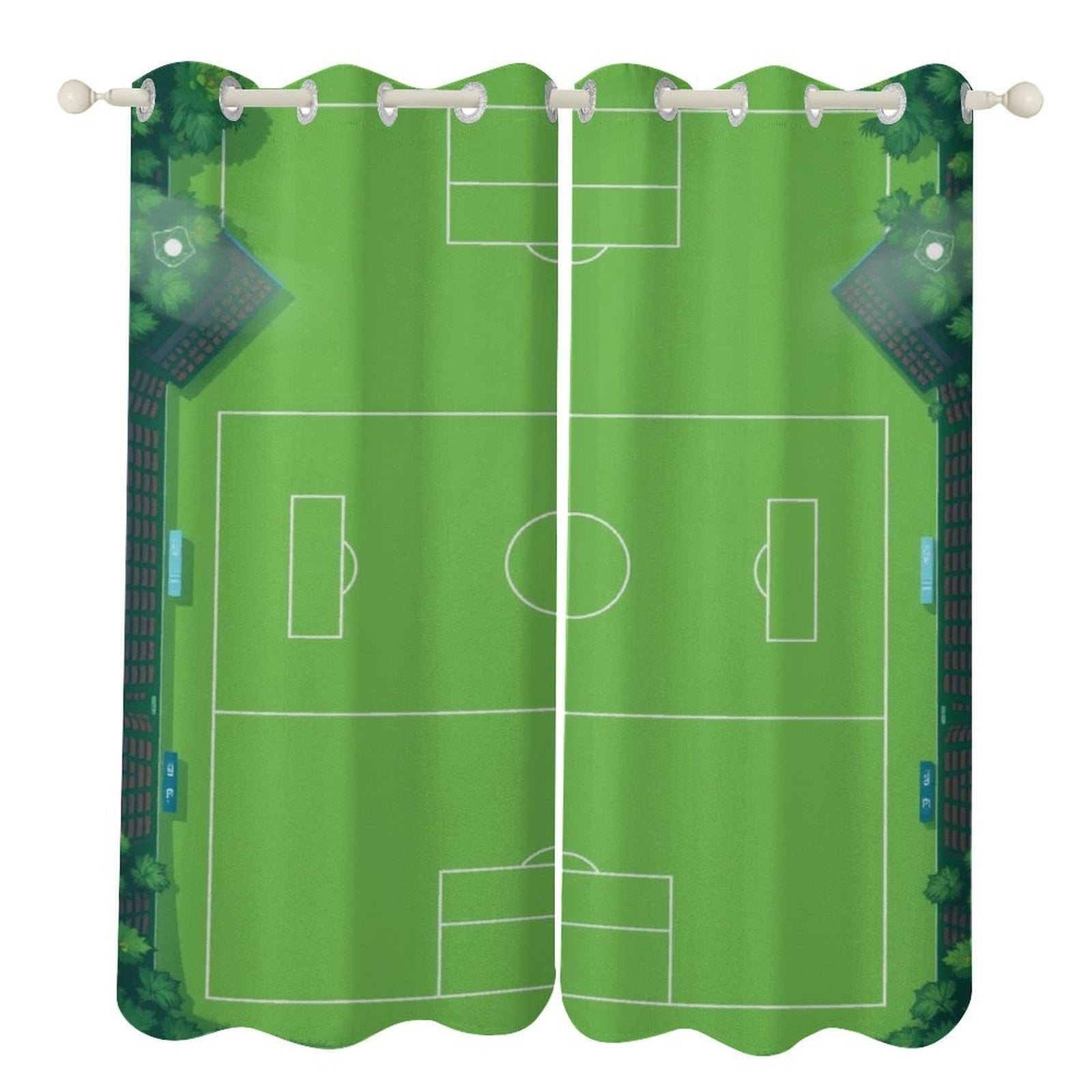 Aerial Soccer Field View Curtains Outdoor Decor Curtain Panels With ...