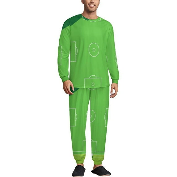 Aerial Soccer Field View Pajamas Long Sleeves 2 Pieces Room Pajama Sets ...