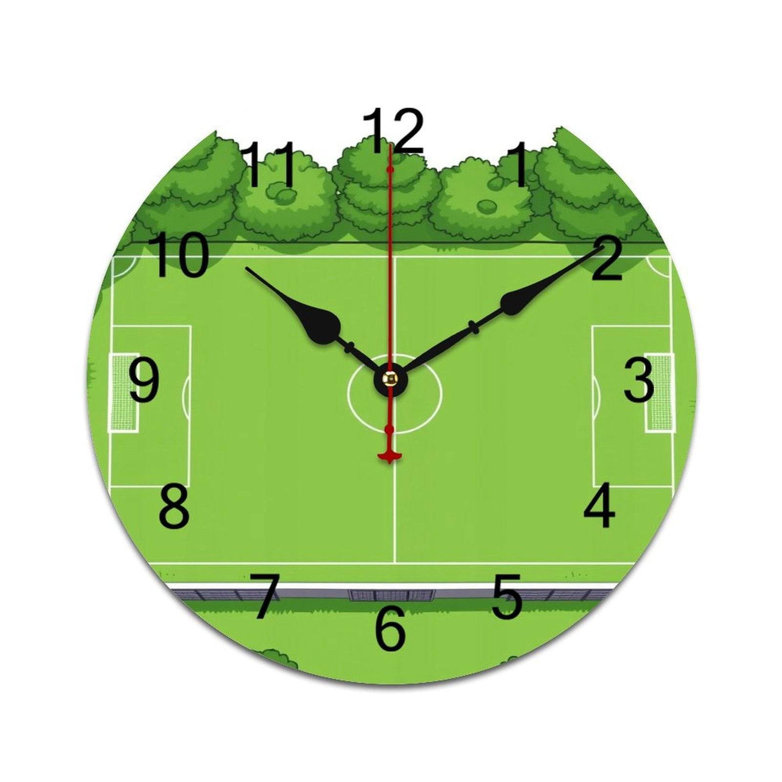 Aerial Soccer Field View Silent Wall Clock Movement Battery Clock ...