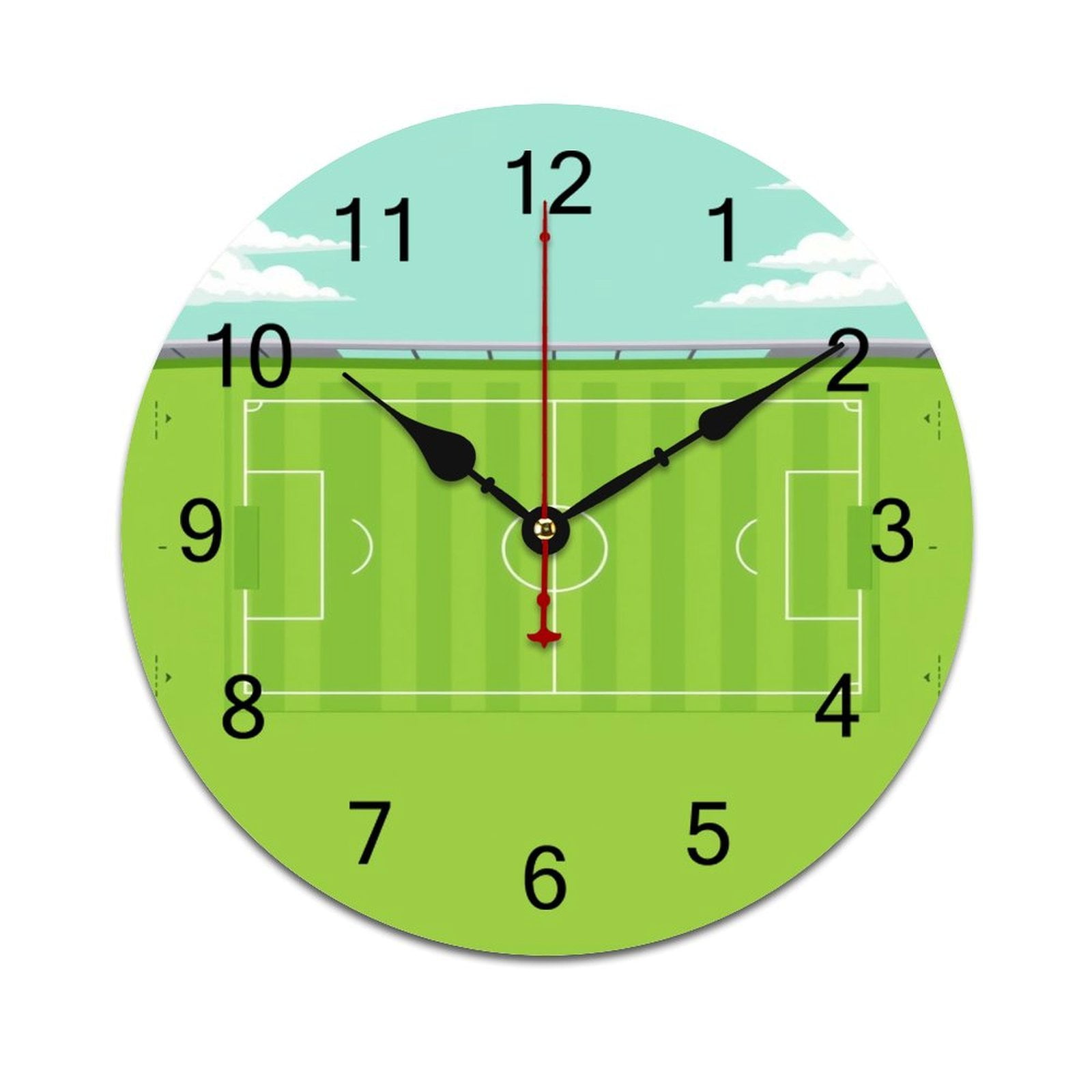 Aerial Soccer Field View Silent Wall Clock Movement Battery Clock ...