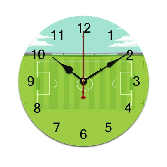 Aerial Soccer Field View Time Decorative Wall Clocks Round Large Wall ...