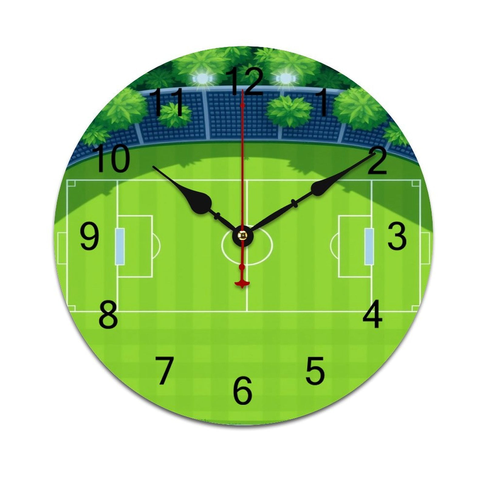 Aerial Soccer Stadium View Silent Wall Clock Movement Battery Clock ...