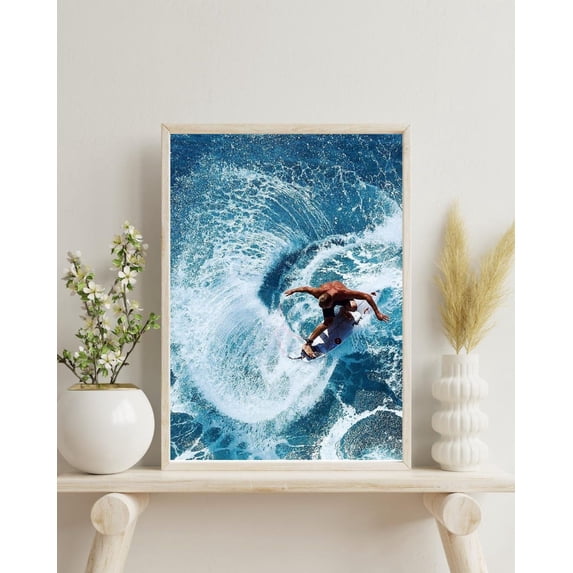 Aerial Surfer Carving Wave Photography Blue Ocean Surf Action Coastal ...