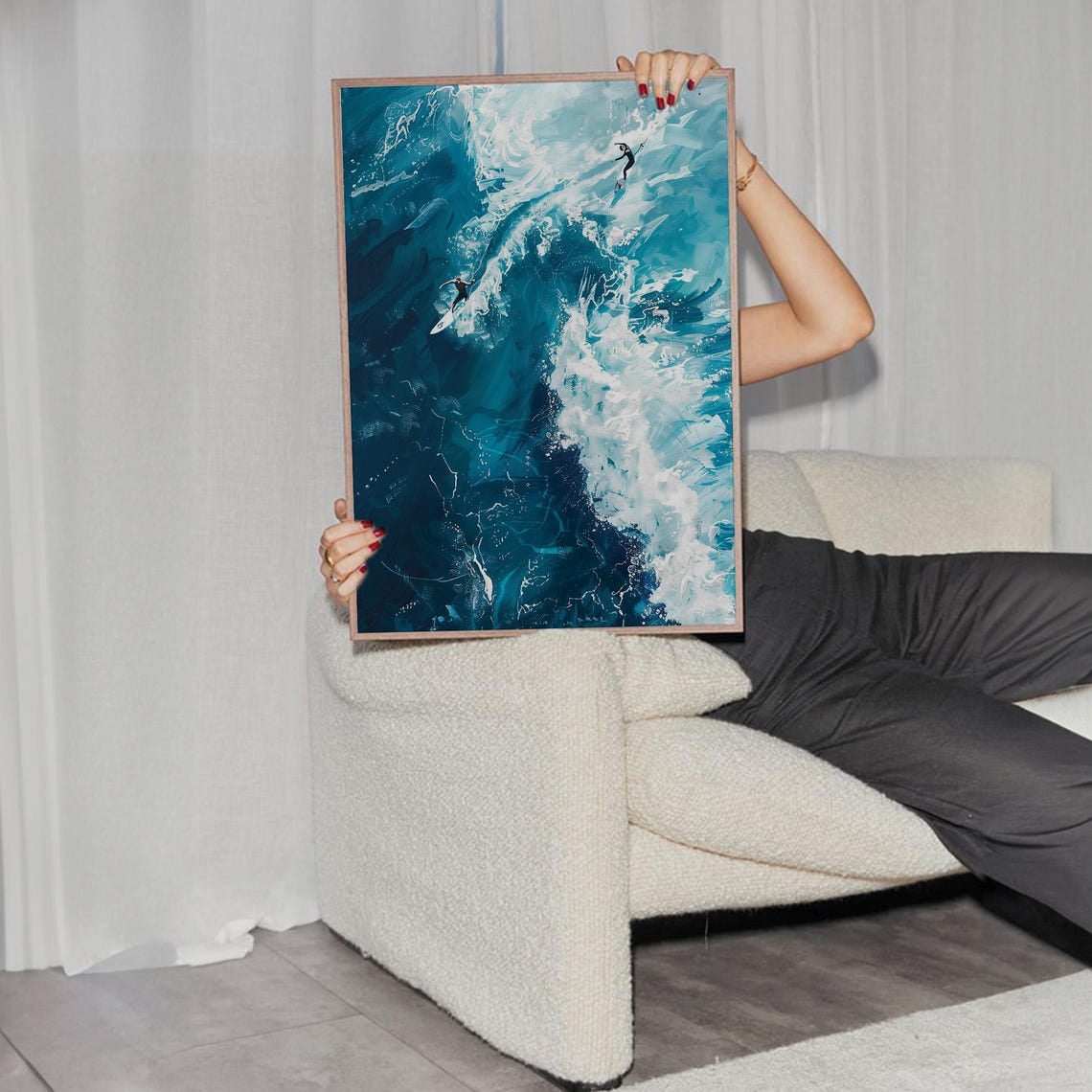 Aerial Surfer Print, Surf Poster, Surfing Beach Print, Aerial Drone ...