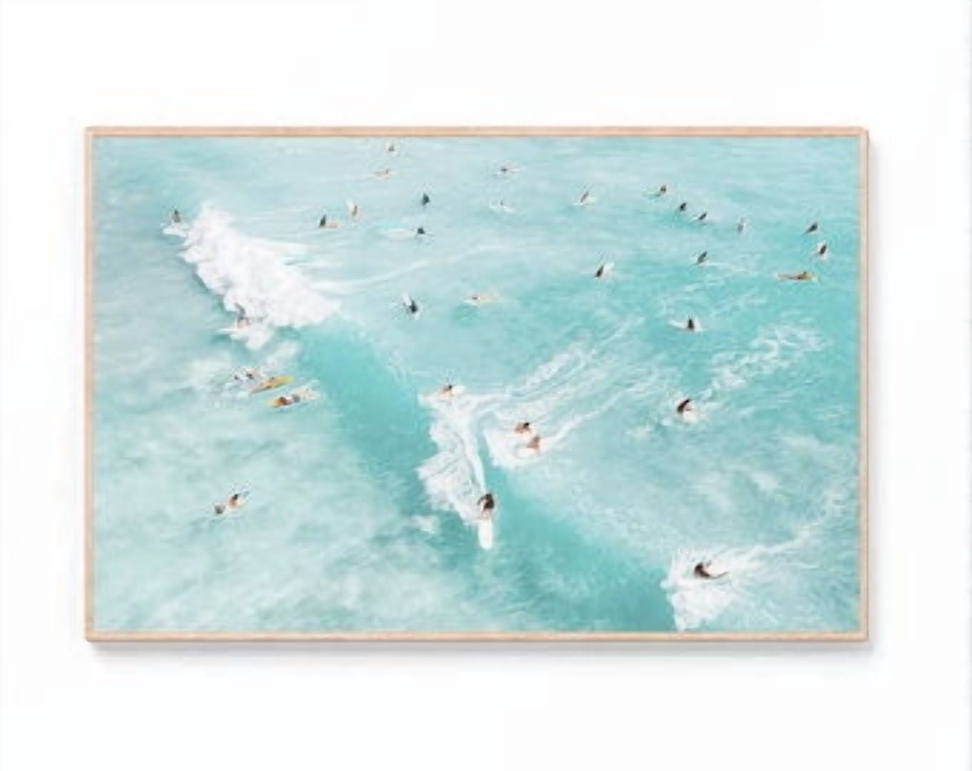 Aerial Surfers Beach Art Poster Boho Coastal Wall Decor, Poster Home ...