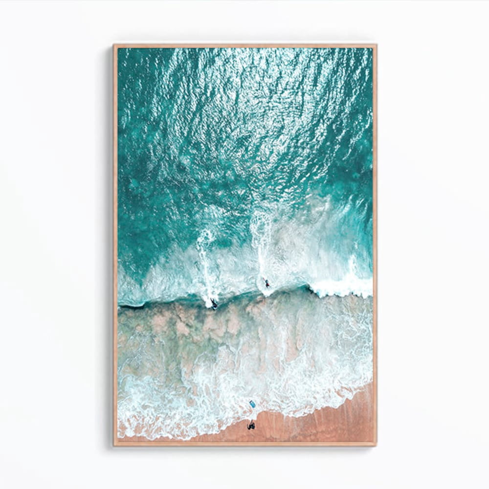 Aerial Surfers Print Surf Print Surf Wave Wall Art Ocean Wave Print ...