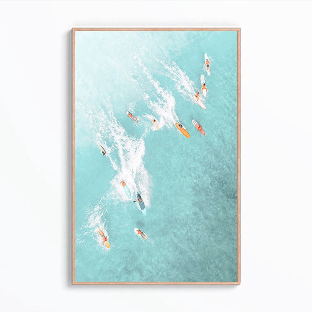 Aerial Surfers Printable Wall Art, Surf Print, Aerial Surf Wall Art ...