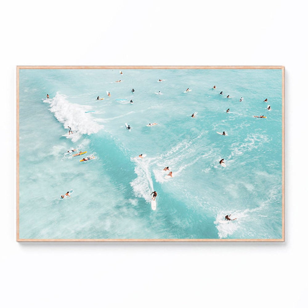 Aerial Surfers Wall Art, Surfers Print, Aerial Beach Prints, Aerial ...