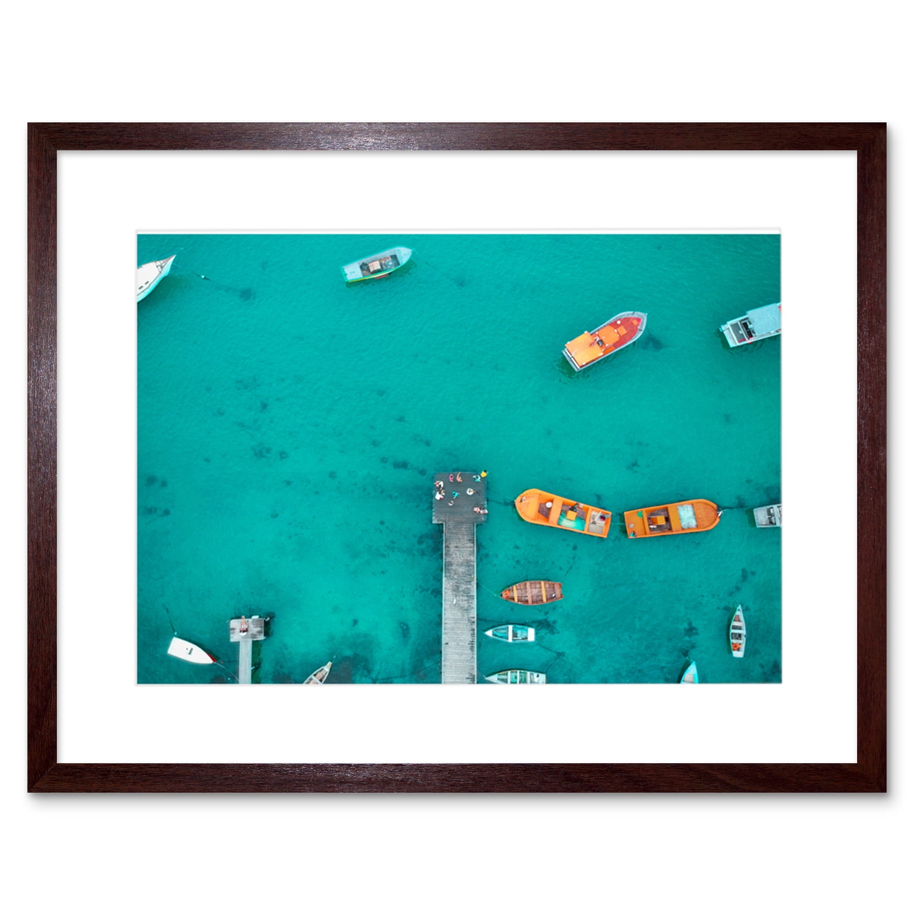 Aerial View Boat Dock Framed Wall Art Print - Walmart.com