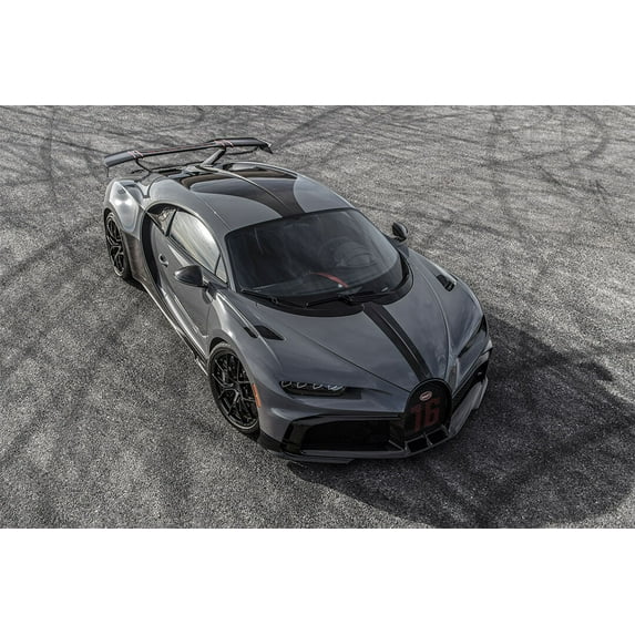 Aerial View Bugatti Chiron Pur Sport Wall Decor - 24x36 Inch Laminated ...