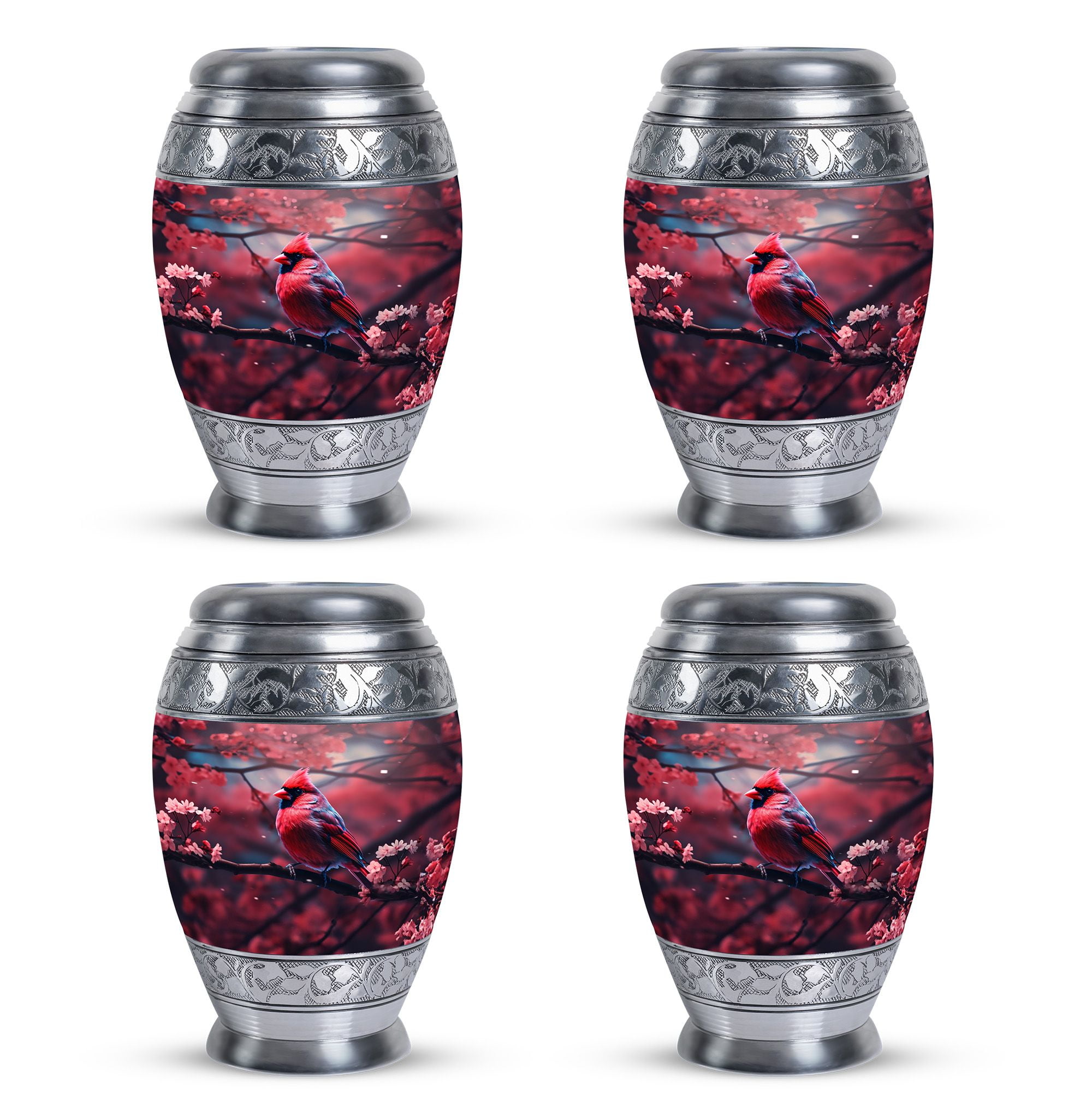 Aerial View Of A Tranquil Beach - Set Of 4 - 3 Inch Urn, Drop Keepsake ...