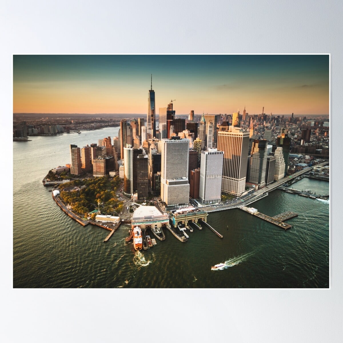 Aerial View Of Manhattan Poster Wall Art, Modern Wall Decor For Living ...