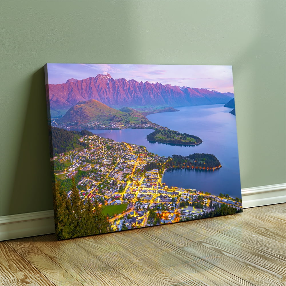 Aerial View of Queenstown New Zealand Poster Wall Art Print Modern ...