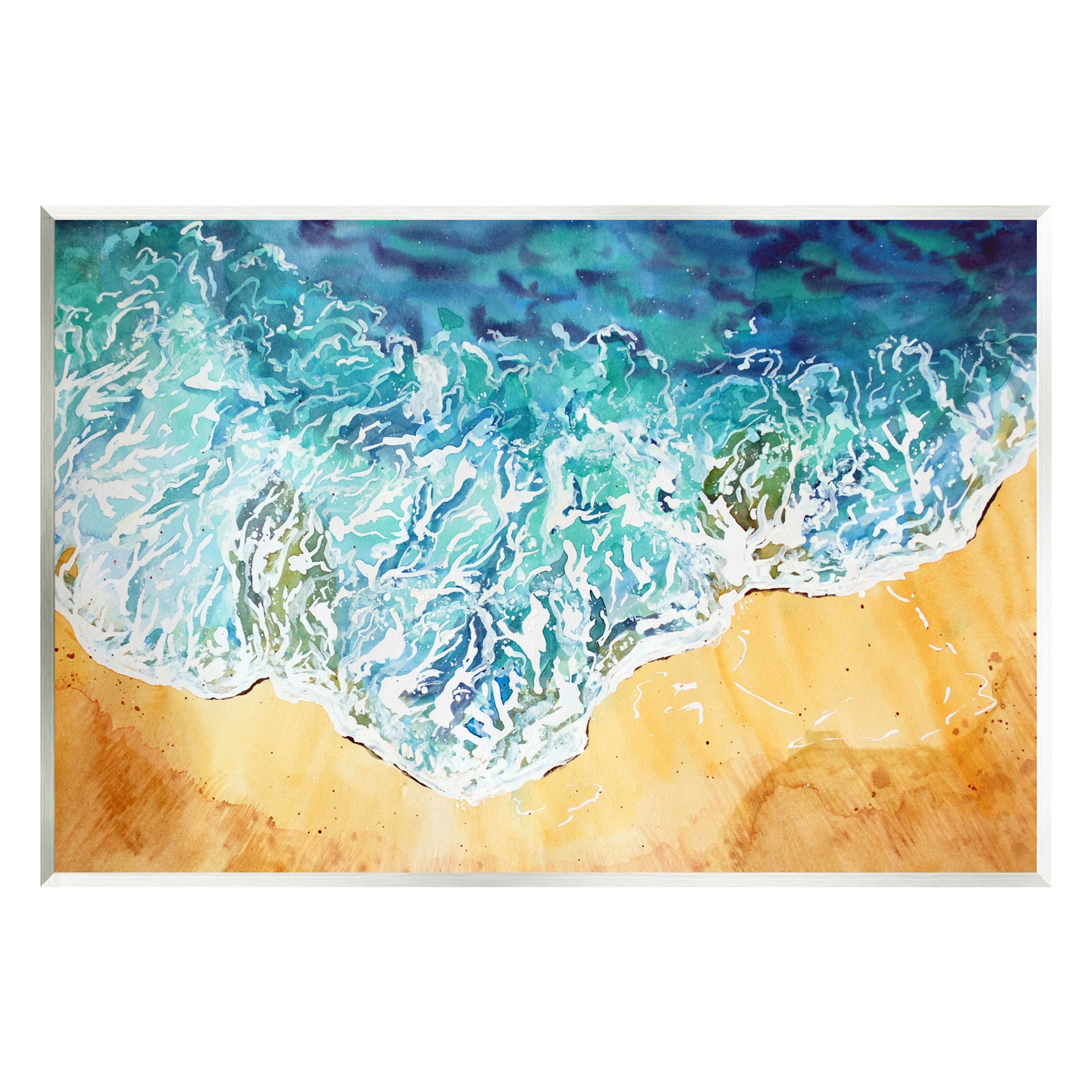 Aerial Wave Splash Shore Coastal Graphic Art Unframed Art Print Wall ...