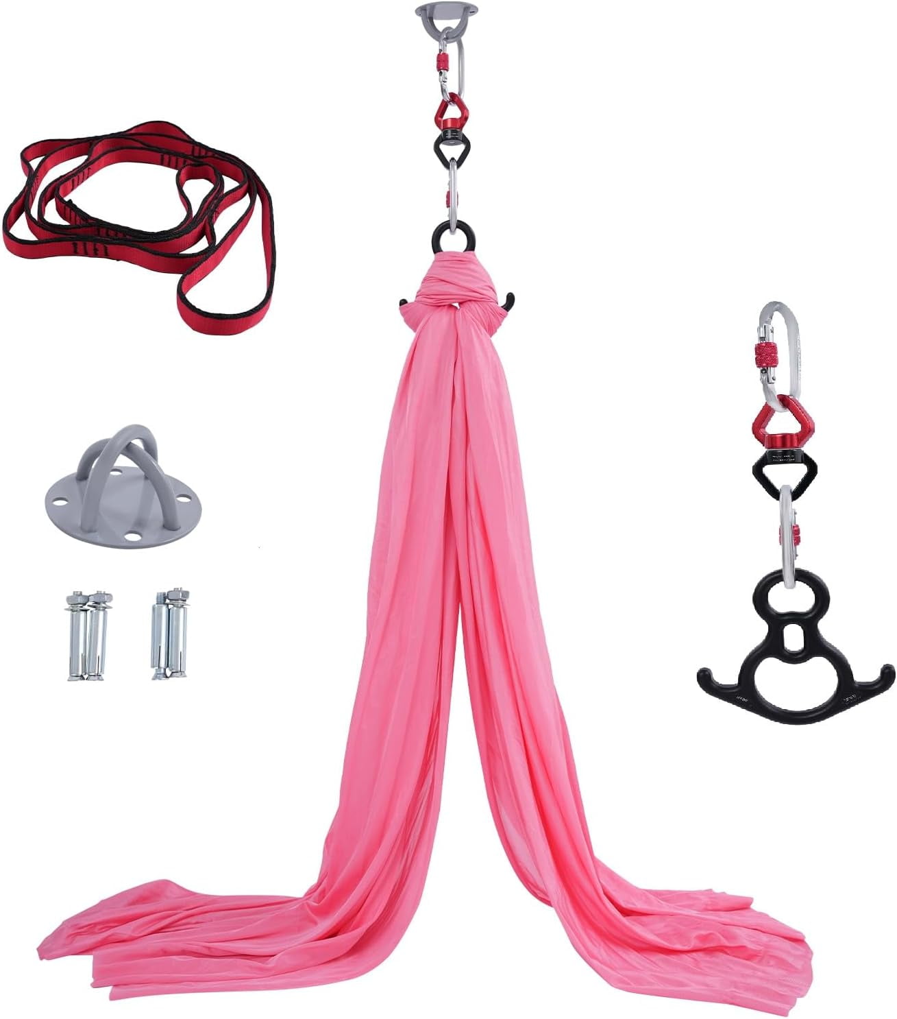 Aerial Yoga Hammock Kit - 500kg/1102lbs Aerial Silks Yoga Swing Set ...