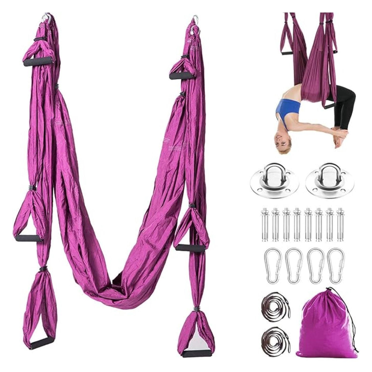 Aerial Yoga Hammock Kit - Antigravity Yoga Swing Set for Inversion ...