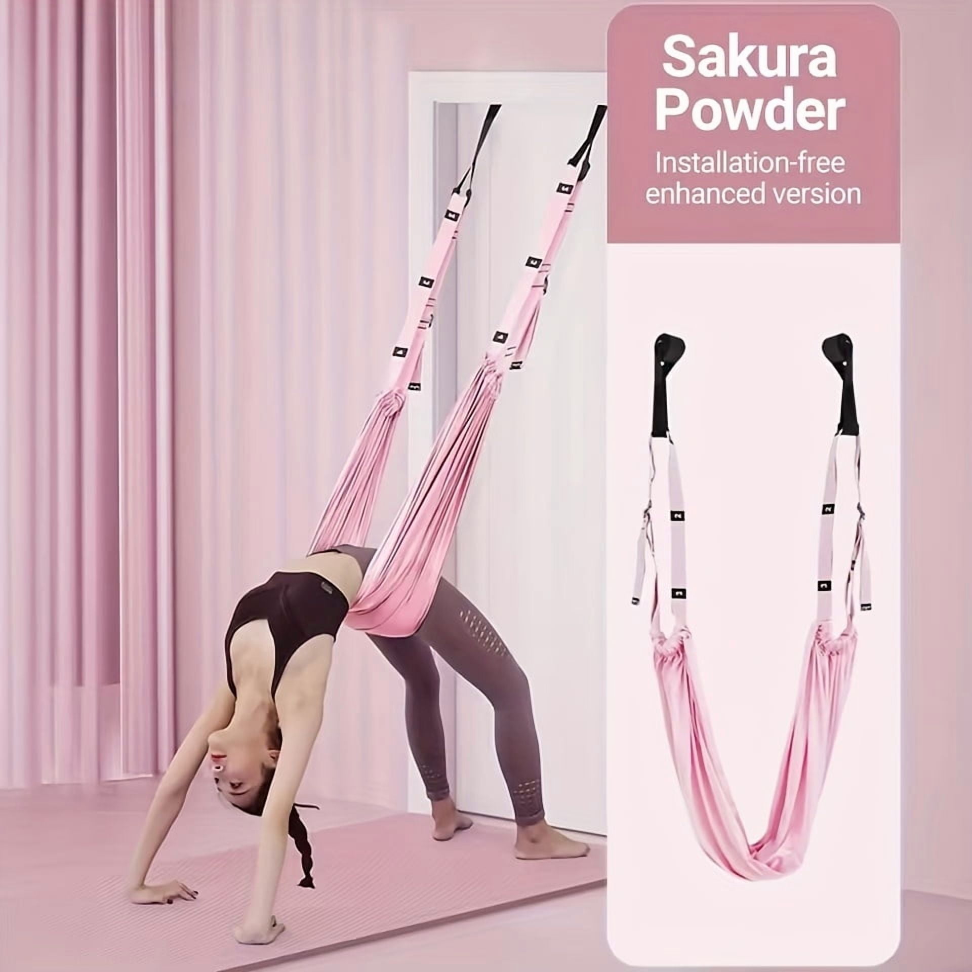 Aerial Yoga Strap Pull Rope Woman Hammock Stretch Leg Splits Trainer Female Gym Belt Aerial ...