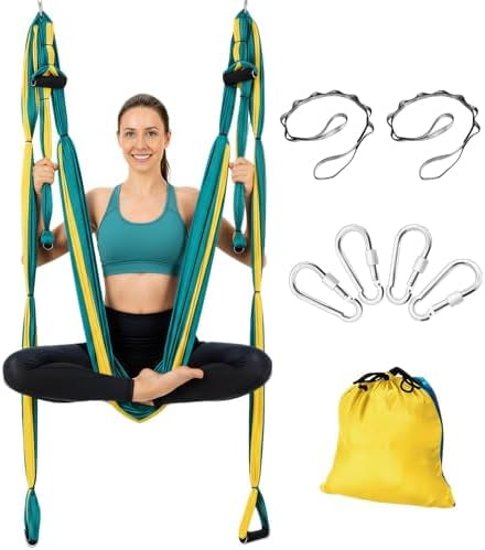 Aerial Yoga Swing Sling Strong Yoga Hammock Kit Set Trapeze Inversion ...