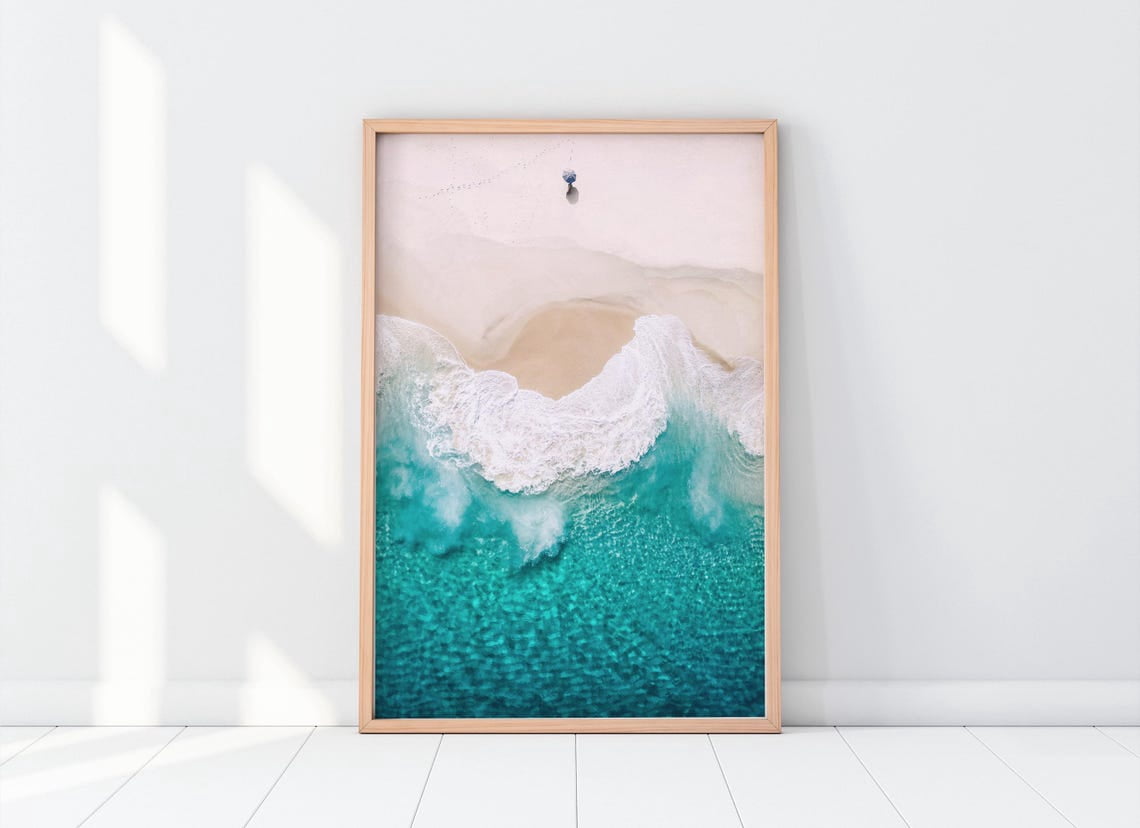 Aerial beach photo Poster turquoise ocean water photography coastal ...