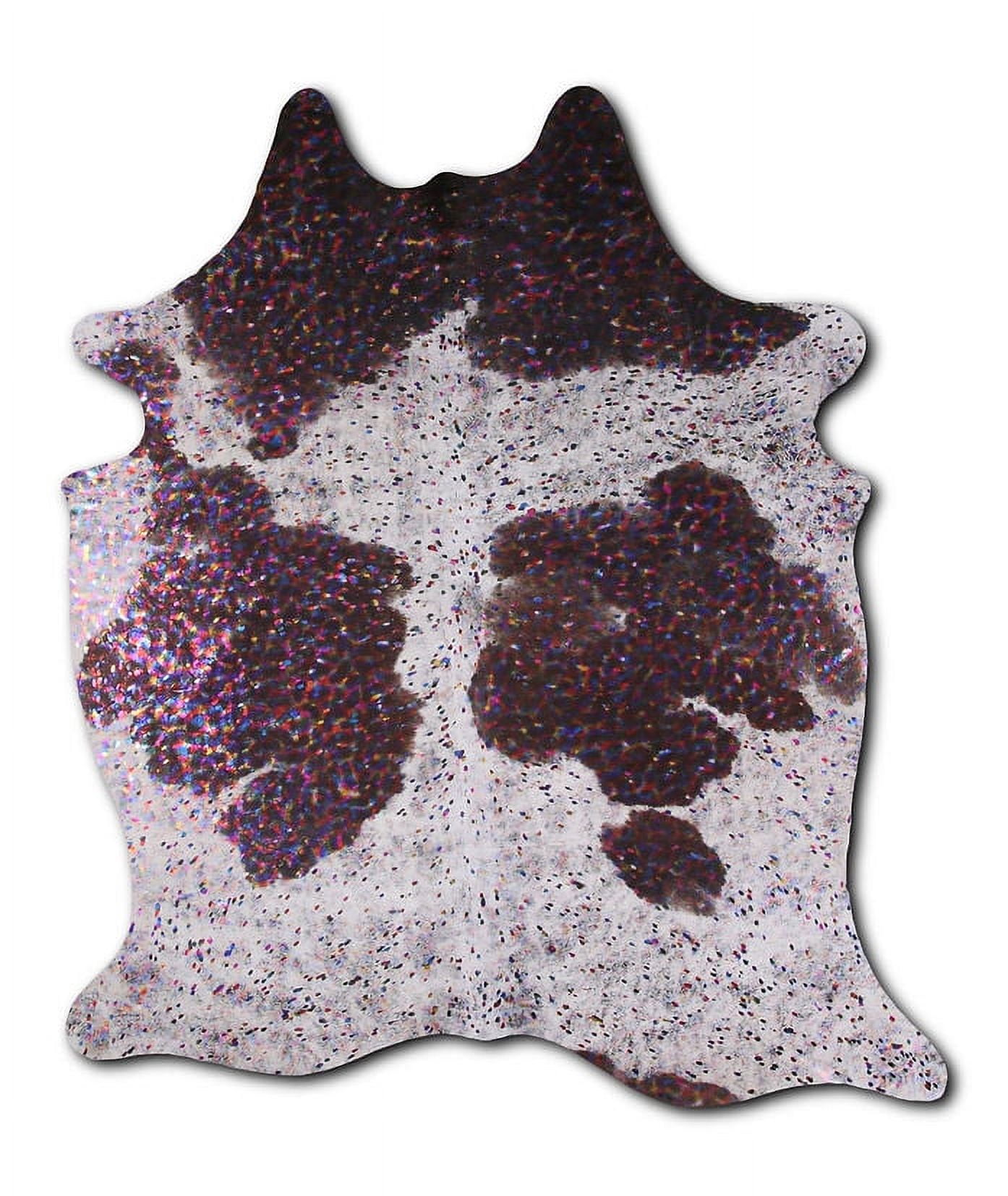 Aerial cowhide rugs for sale COLORFUL METALLIC ON BROWN AND WHITE rug ...
