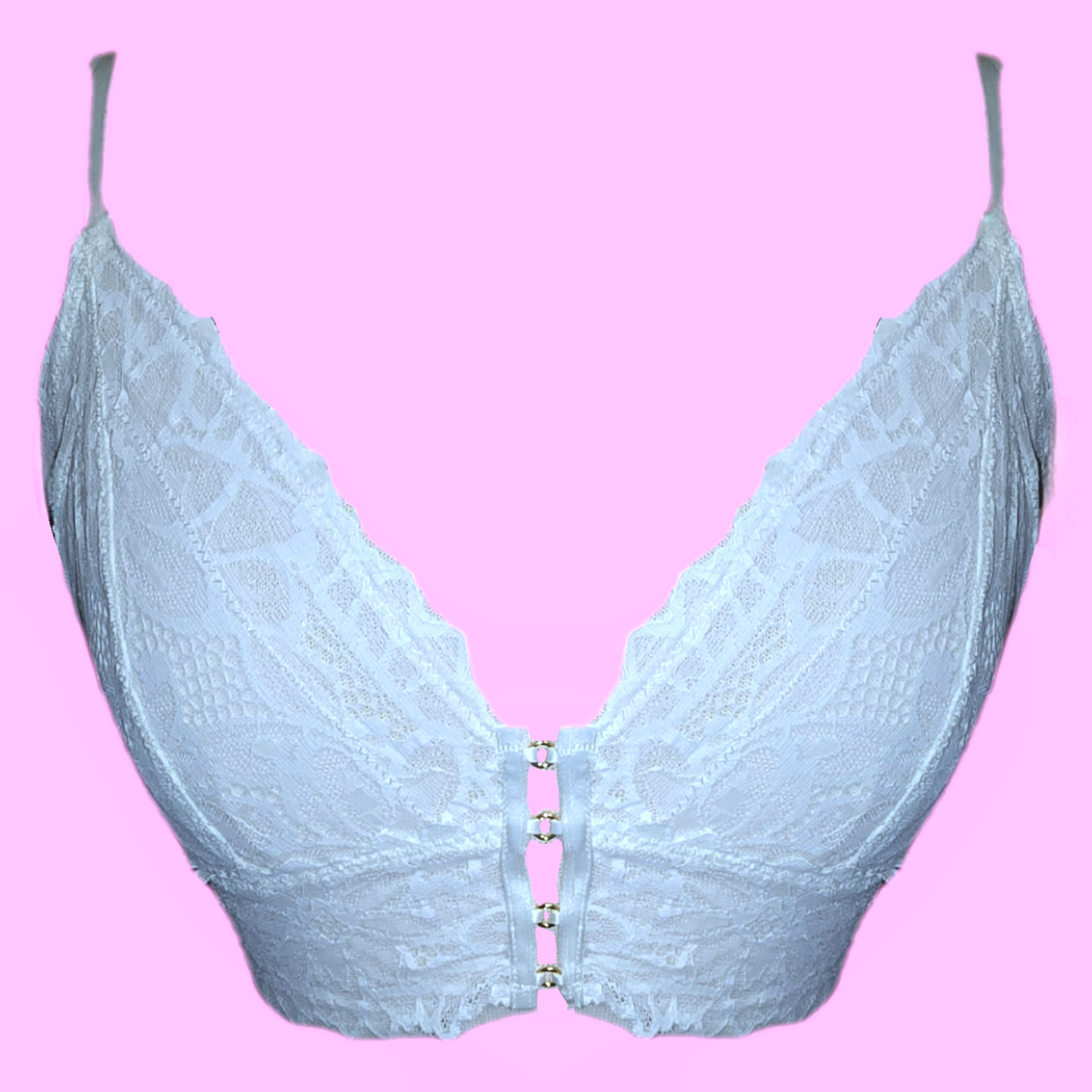 Aerie Real Power Plunge Push-Up Unlined Bra - White - Medium - Walmart.com
