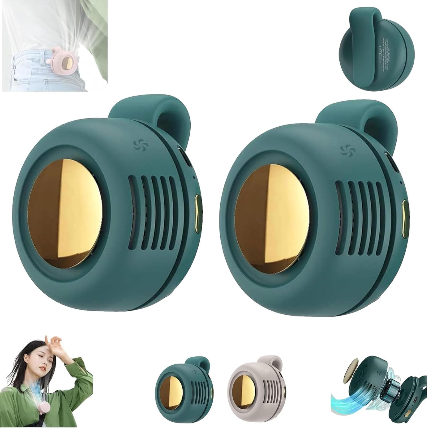 Aerioo Clip On Fan, Portable Silent Mini Bladeless Electric Fan Clip On ...