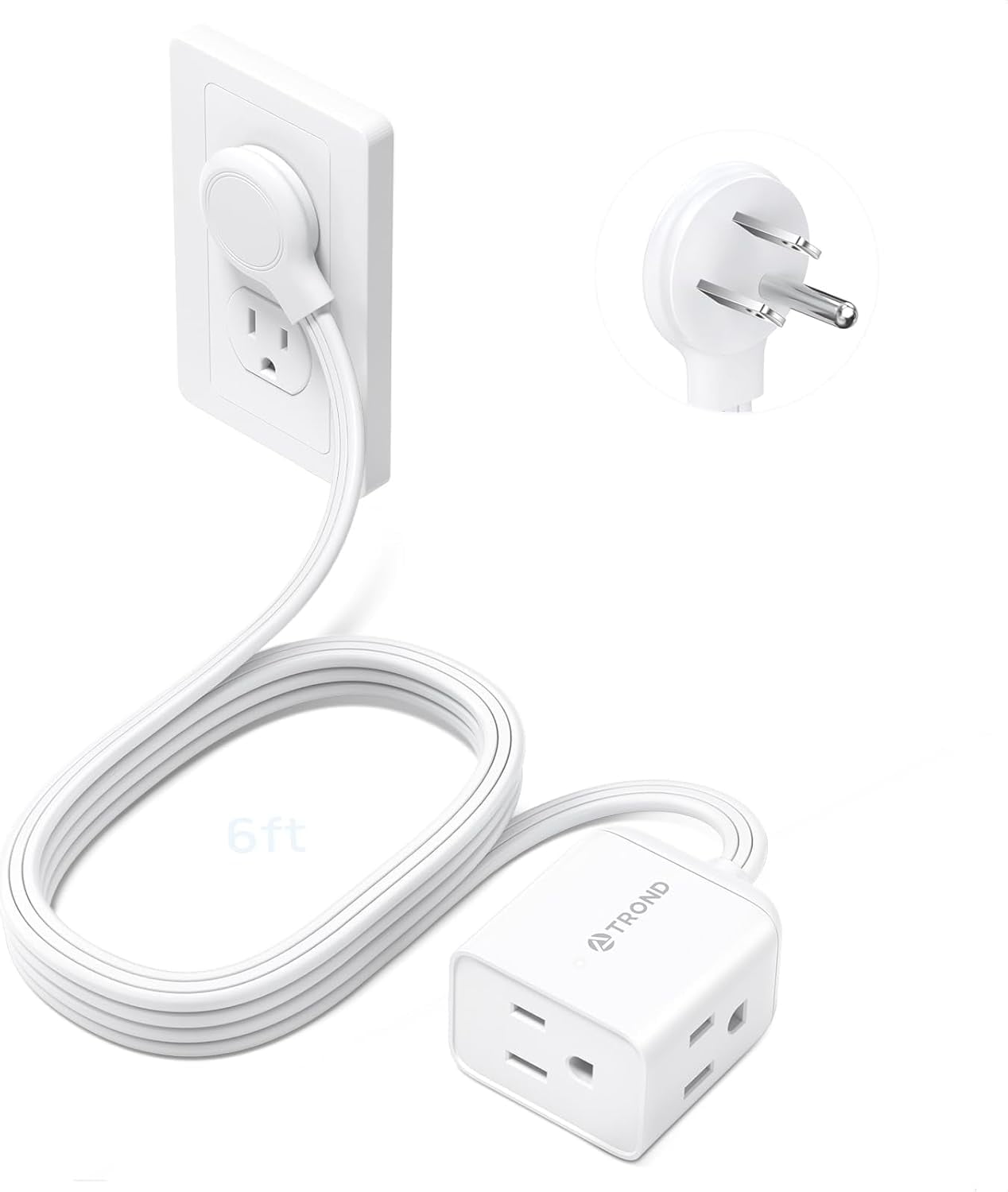 TROND Flat Extension Cord 6 Feet - Right Angled Flat Plug Power Strip ...