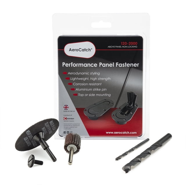 AeroCatch 120-2000 Above Panel Flush Hood Latch and Pin Kit - Black ...