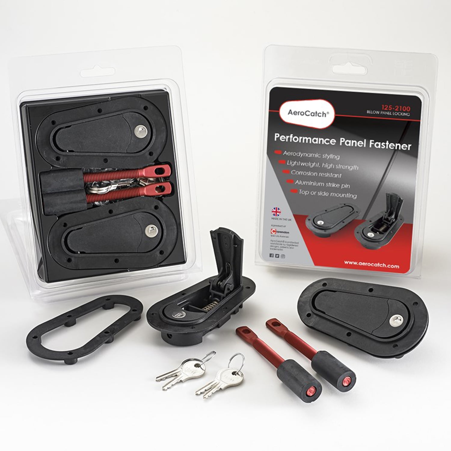 AeroCatch 125-2100 Below Panel Flush Locking Hood Latch and Pin Kit ...