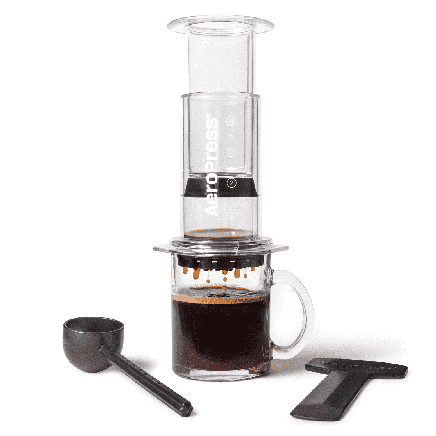 AeroPress Clear Blue Compact Coffee Press – Simplified 3-in-1 Manual ...