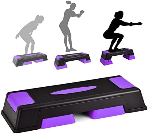 Aerobic Step Platform for Exercise w/Risers, Workout Step Height ...
