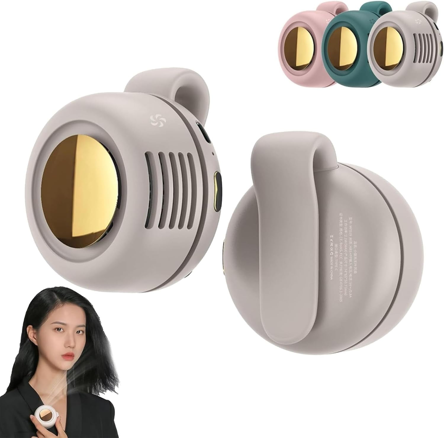 Aerobreeze Whirlwind Leafless Mini Fan(3-Speed), 2025 Upgrade Clip on ...