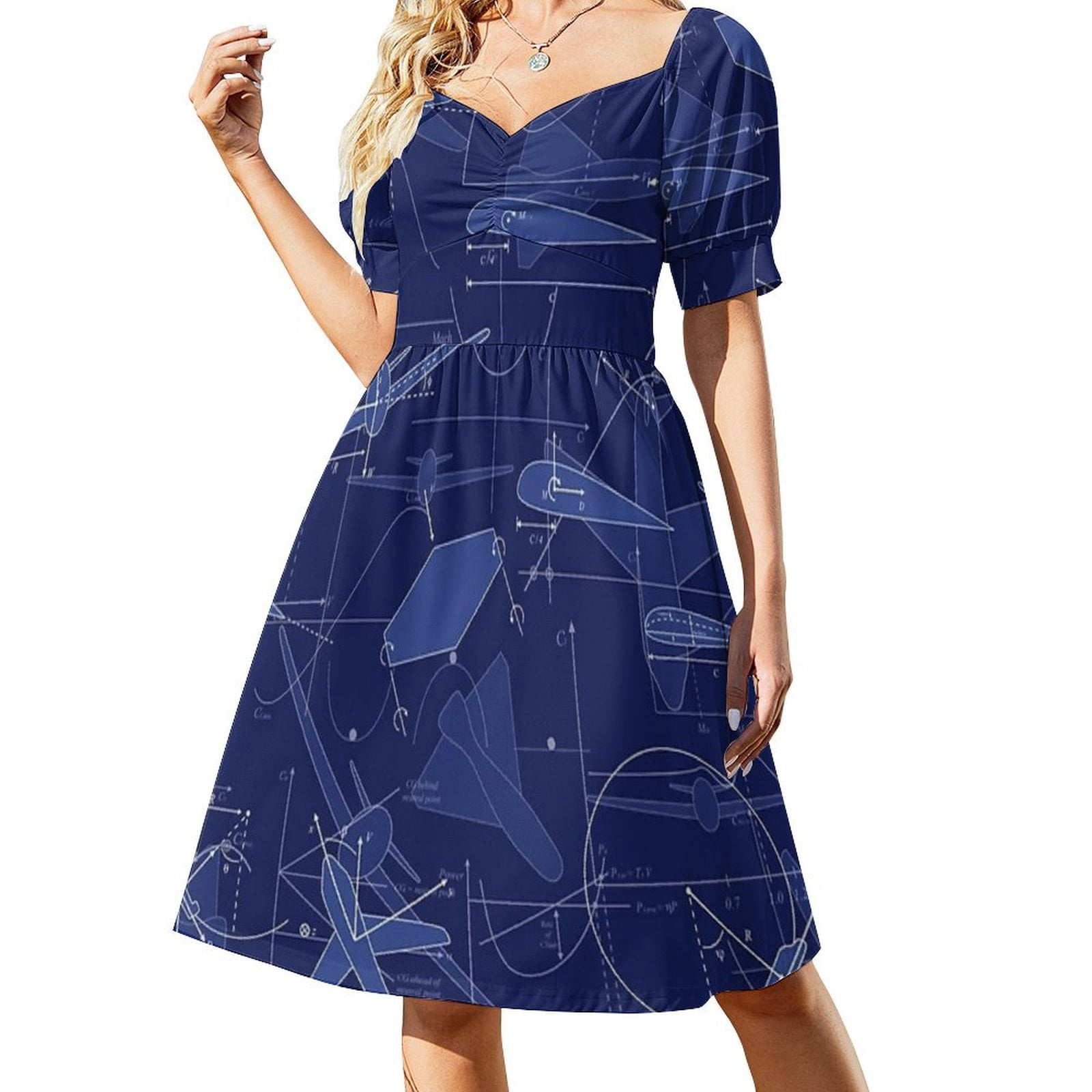 Aerodynamics Short Sleeve Dress Clothes Women's Summer Dress Elegant ...
