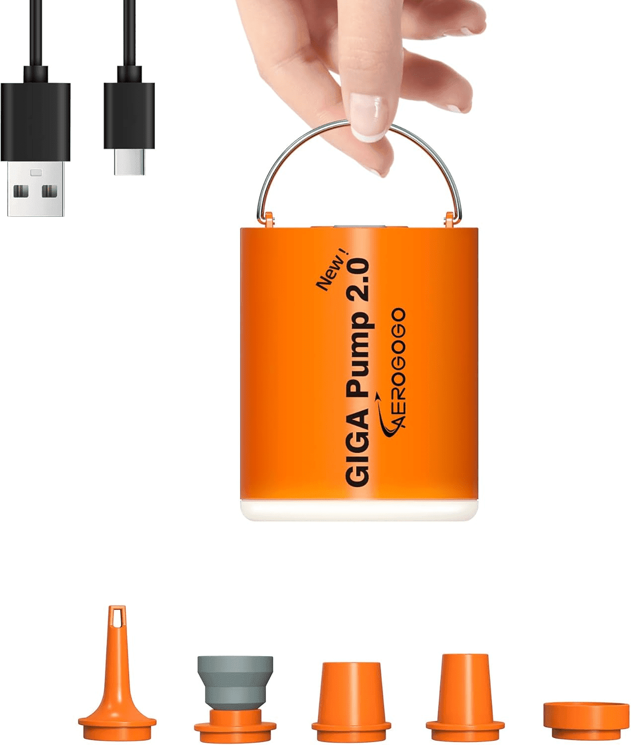 Aerogogo GIGA Pump 2.0: Electric Portable Air Pump 1300mah Battery ...