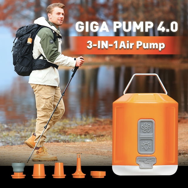 Aerogogo GIGA Pump 4.0: Mini Air Pump & Vacuum Pump& Light for Camping ...