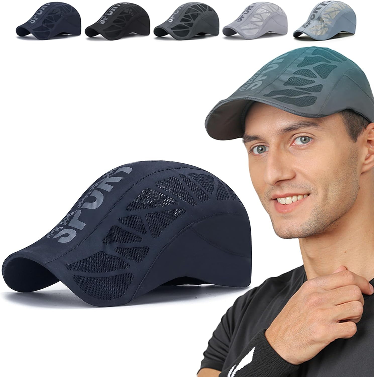Aeromesh Sport Cap, Stead Essentials Ultra-Breathable Performance Mesh Cap for Men Lightweight ...