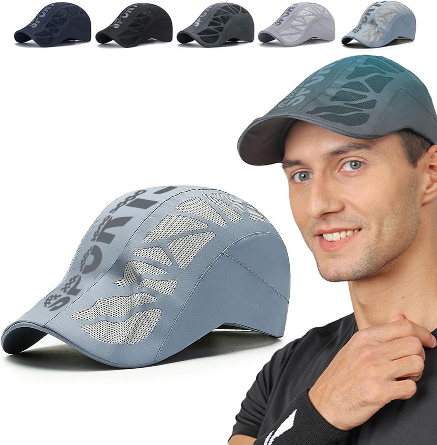 Aeromesh Sport Cap, Stead Essentials Ultra-Breathable Performance Mesh Cap for Men Lightweight ...