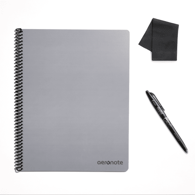 Aeronote Reusable Notebook, 6" x 8.8" Size, with Pilot Frixion Pen and ...