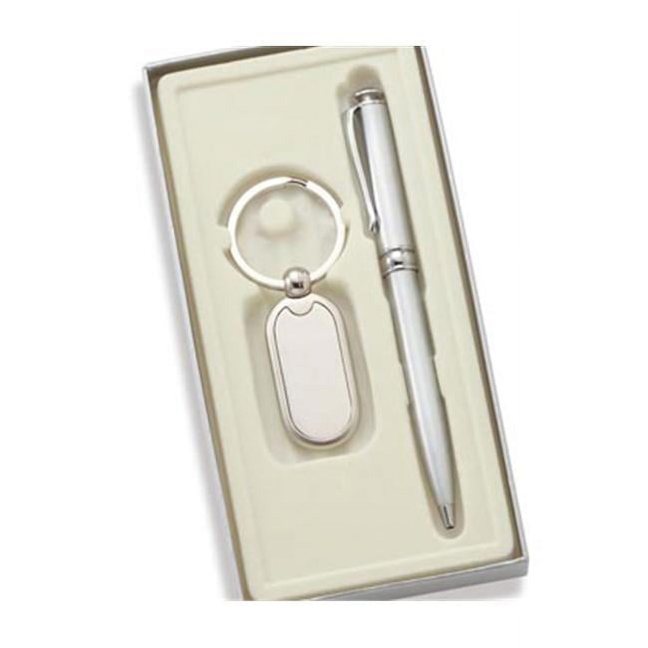 Aeropen International KP-43 Set Silver Key Ring and Silver Ballpoint ...
