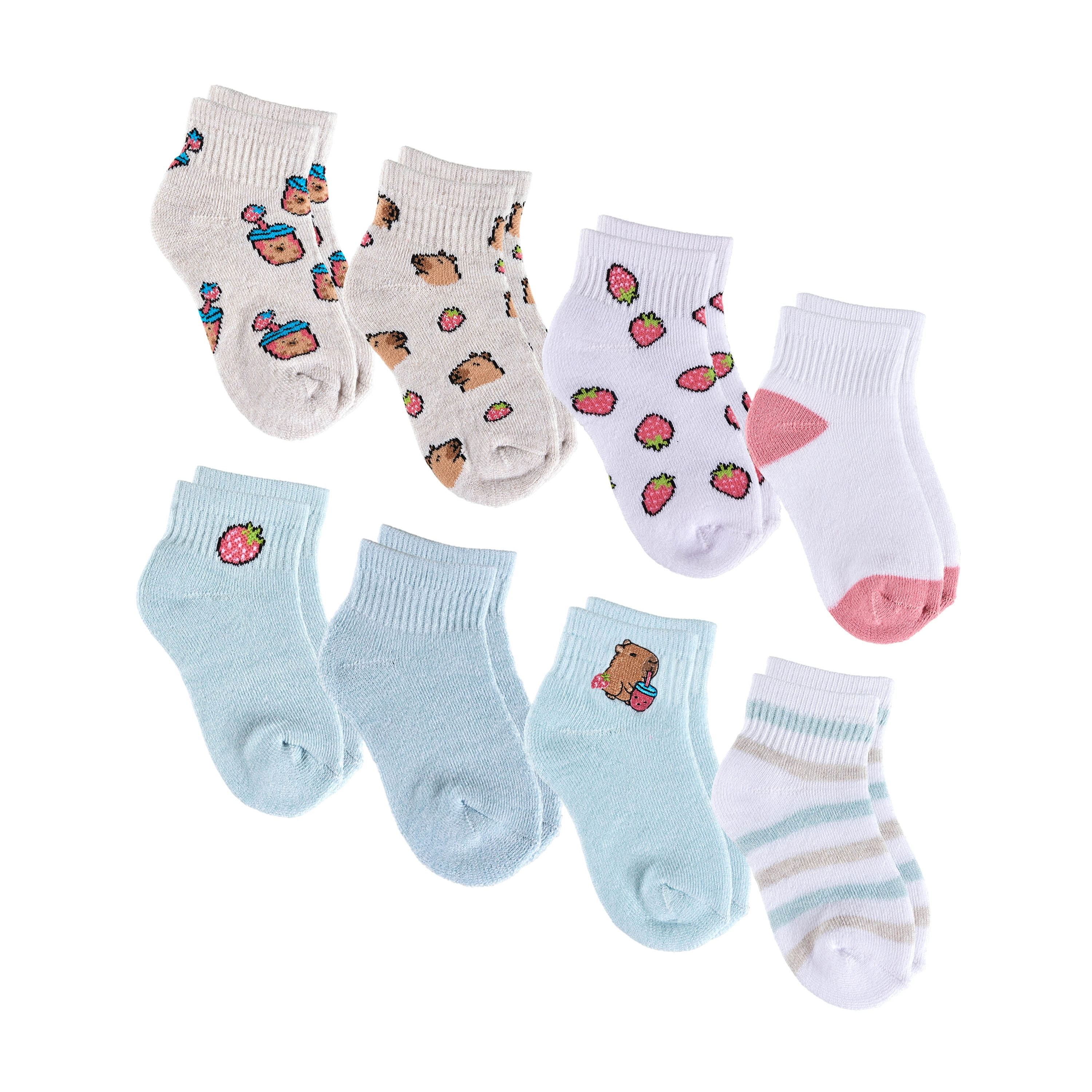 Aeropostale Girls Full Cushion Quarter Kids Socks (8-pack) – Capybara ...