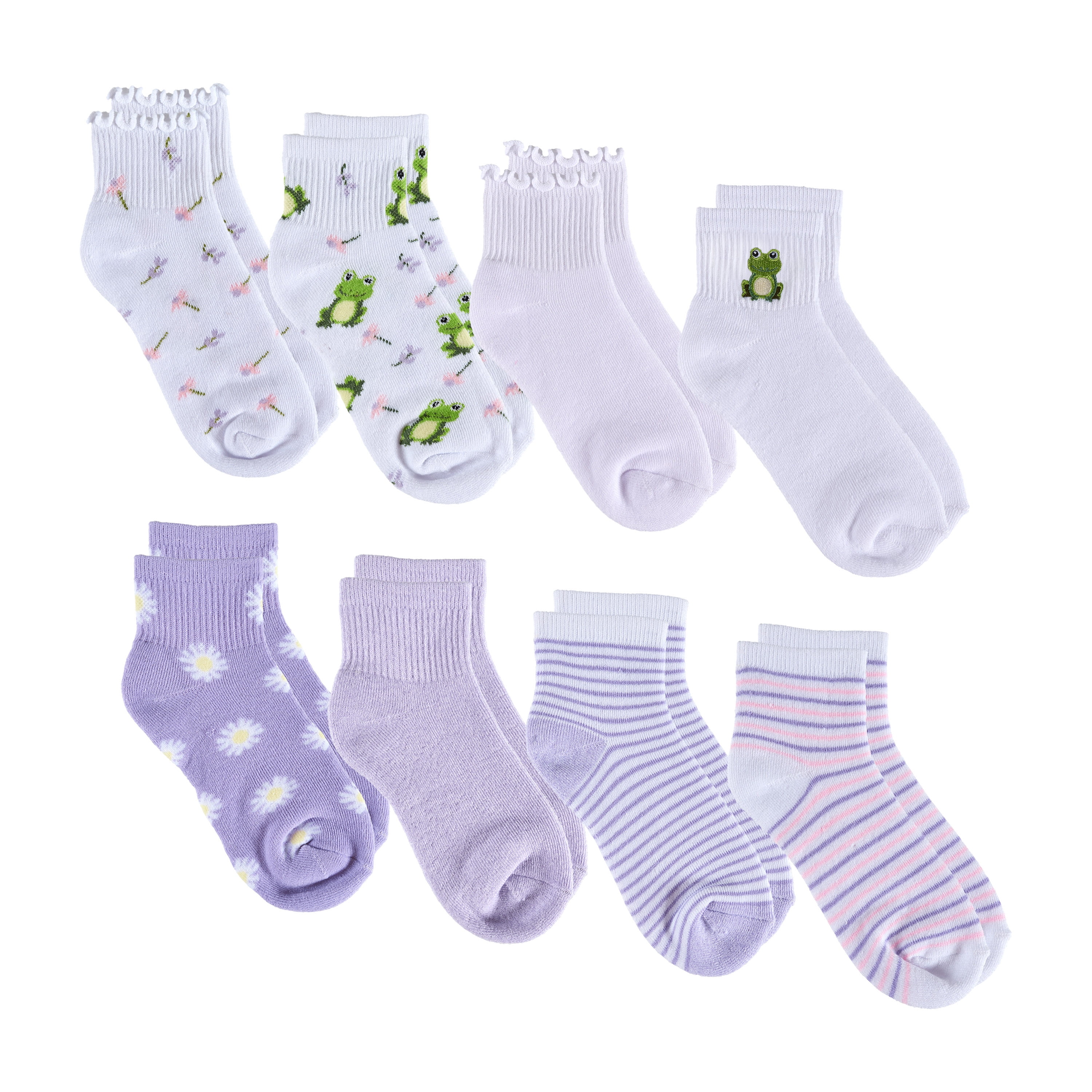 Aeropostale Girls Full Cushion Quarter Kids Socks (8-Pack) – Frog ...