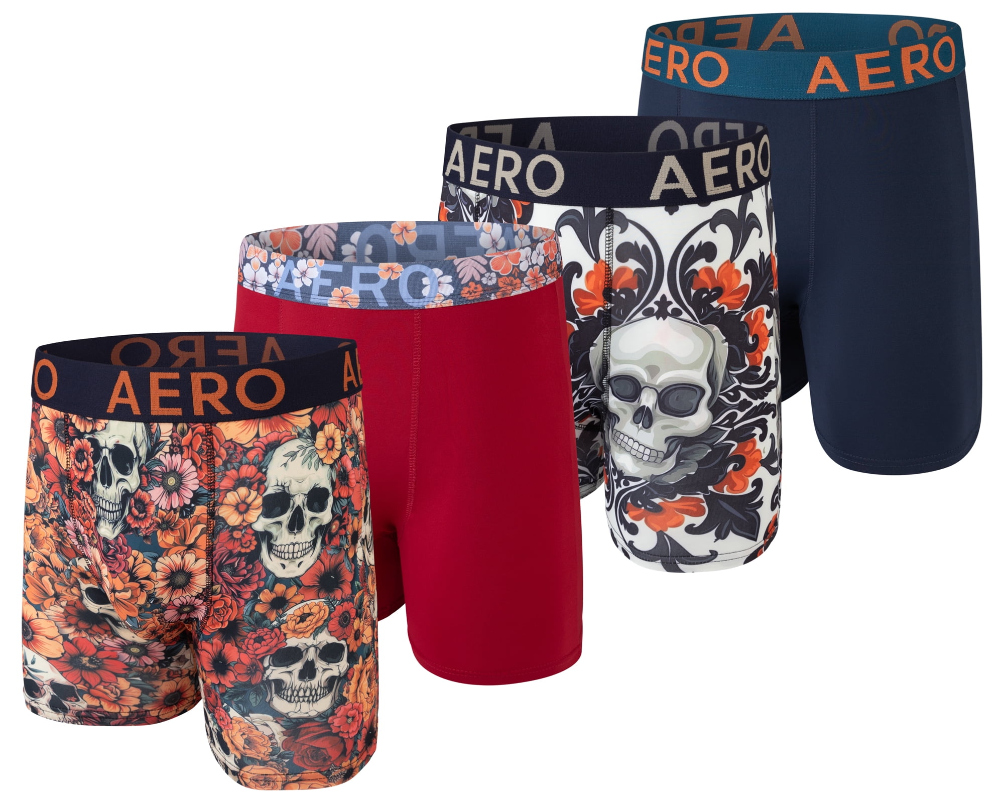 Aeropostale Mens Boxer Briefs 4 Pack Poly Spandex Performance Boxer Briefs Underwear ...