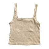 Aeropostale Women's Soft Stretch Square Neck Cropped Ribbed Tank (Irish ...