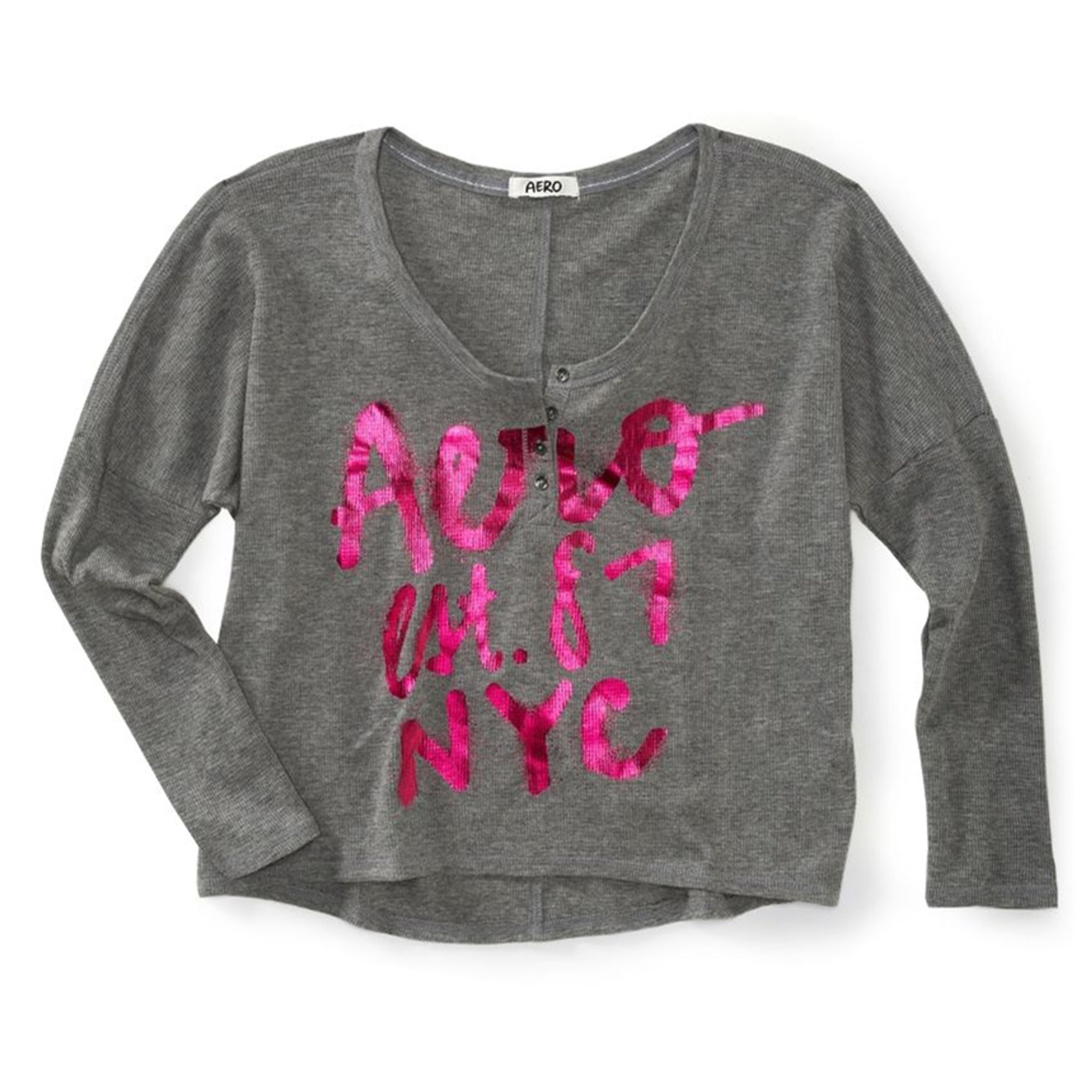Aeropostale Womens Aero Est. 87 Nyc Thermal Sweater, Grey, Juniors ...