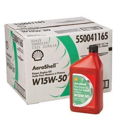 Aeroshell SHAEW155-12 15W50 Shell Aviation Oil, 1 Quart, 12 Pack ...