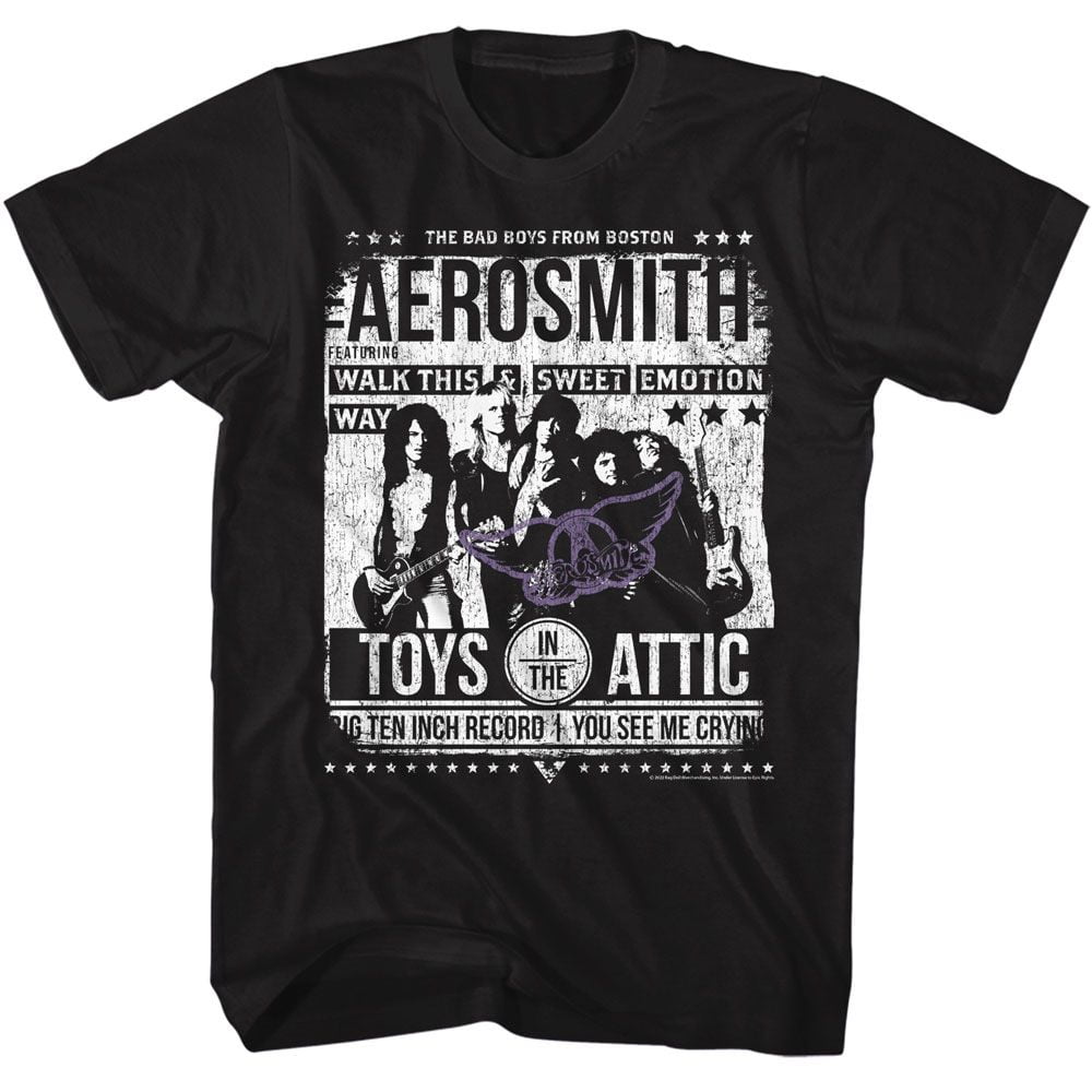 Aerosmith Aero Poster Black T-Shirt - Walmart.com