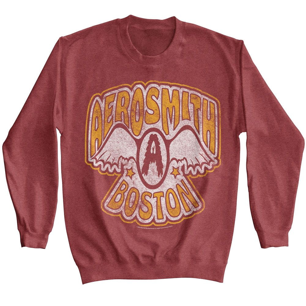 Aerosmith Vtg Logo Boston Vintage Red Heather Adult Sweatshirt 2Xl - Walmart.com