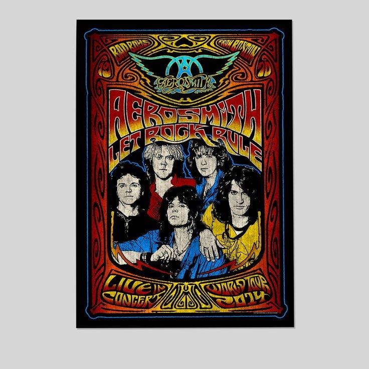 Aerosmith Music Band Concert Poster Cool Wall Art Print Poster Unisex ...