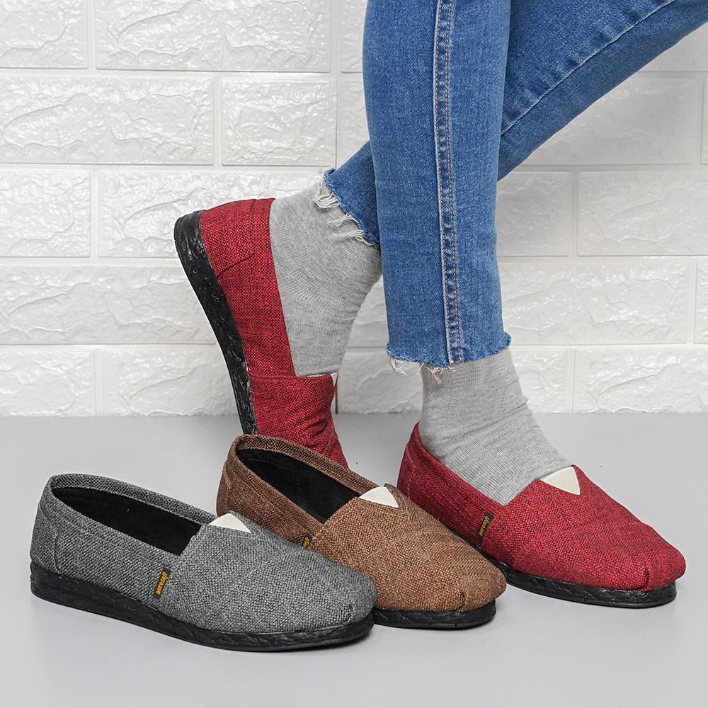 Aerosoft Women's Gradient Comfortable Round Toe Flat Shoes for Walking ...