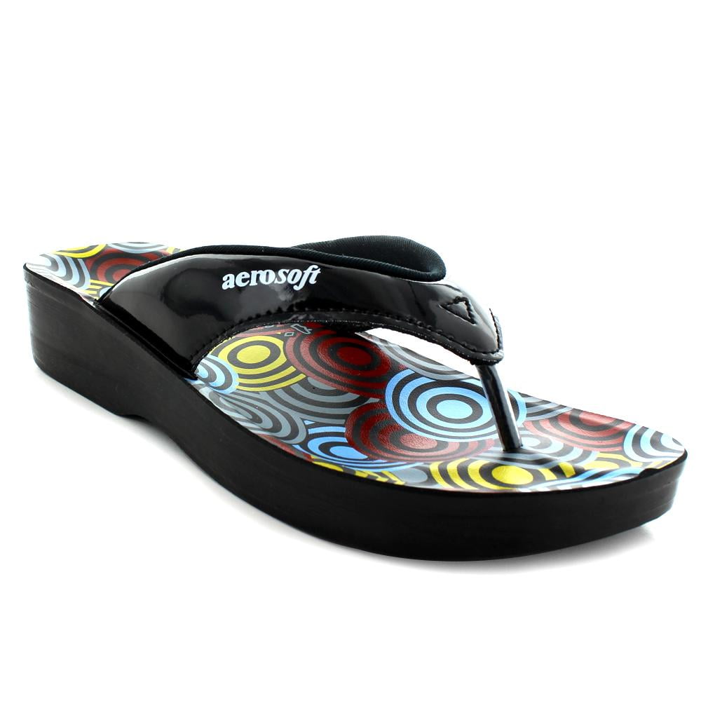 Aerosoft Women's Swirly Casual Summer Flip Flops - Walmart.com